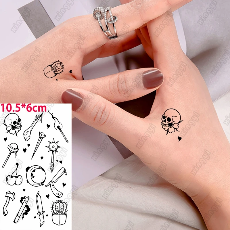Skull Ring Finger Tattoos For Couples