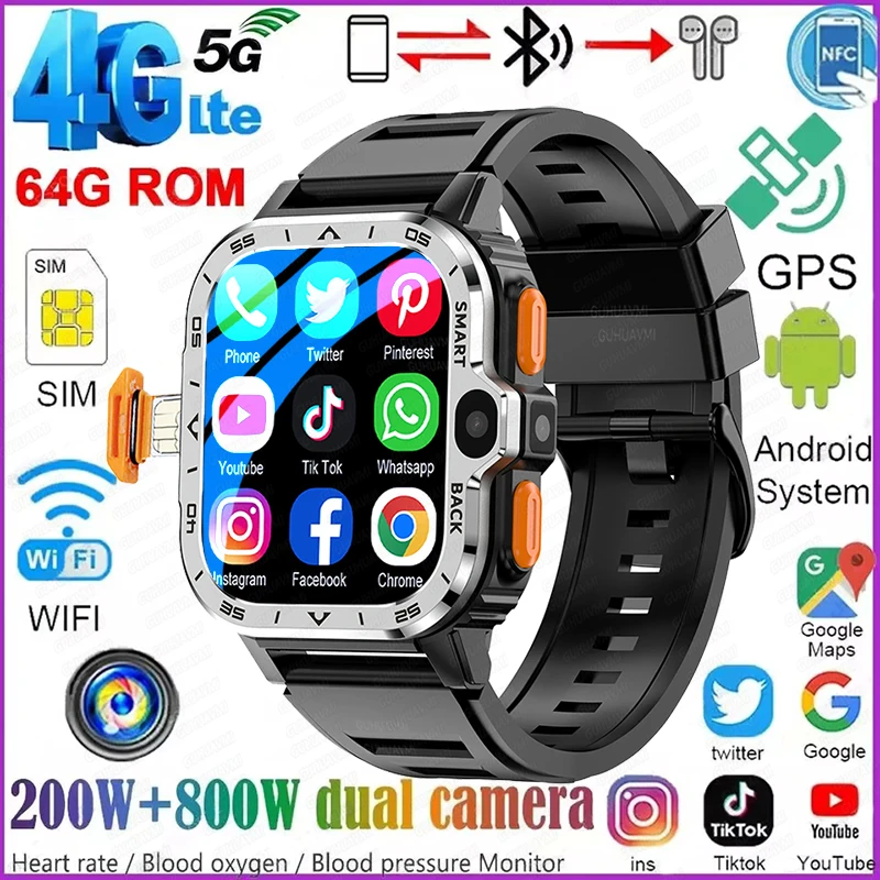 New-PGD-SmartWatch-4G-LTE-GPS-Wifi-SIM-NFC-Dual-Camera-Rugged-16-64G ...