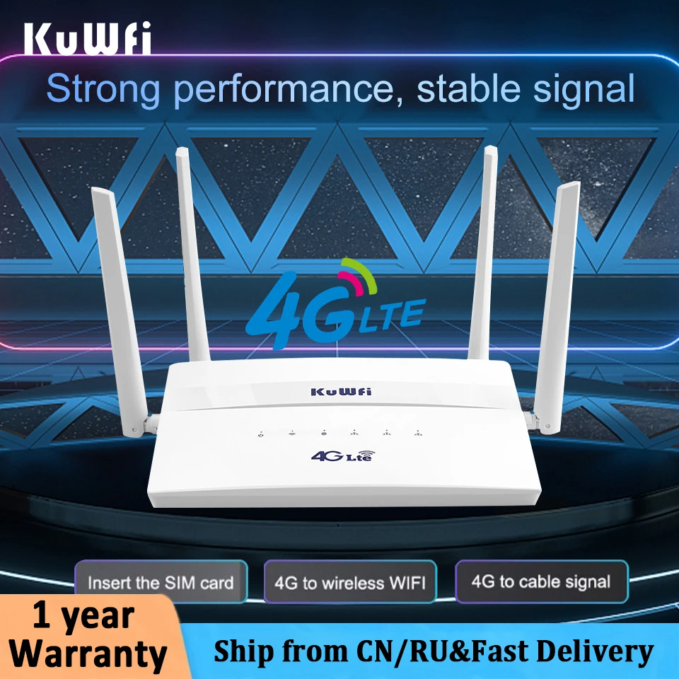 KuWFi 4G LTE Router 750Mbps Home Hotspot Support 32 Users Wifi Router ...