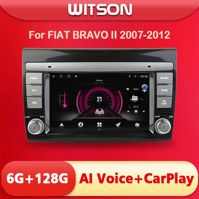 Witson Ai Voice Android 12 Touch Screen For Fiat Bravo Ii 2007 2008 ...