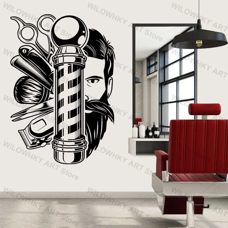 Vintage-Barber-Wall-Sticker-Haircut-Scissors-Comb-Barber-Shop-Hair ...