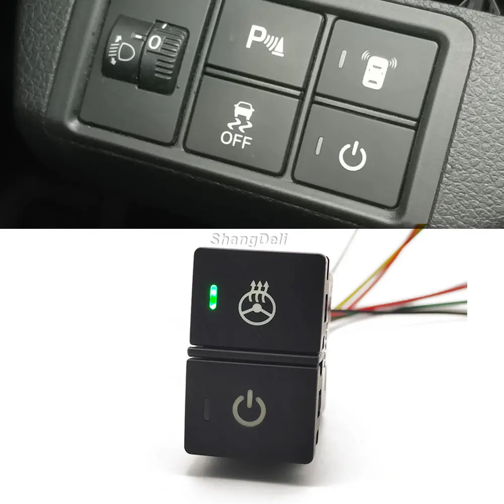 For Honda Dual Key Switch Steering Wheel Heating Control Switch Power ...