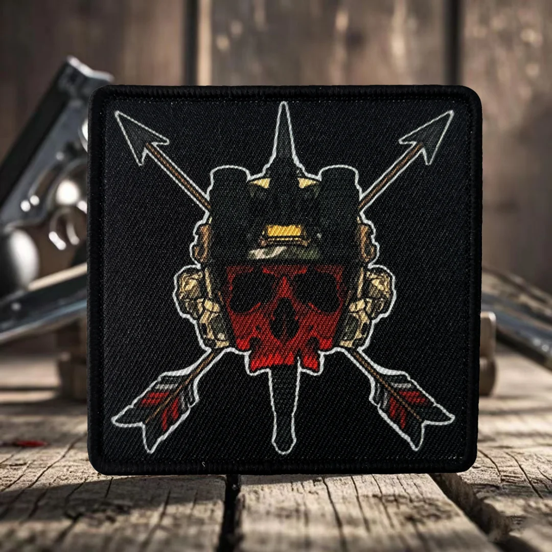 The Pilot Skull Tactical Patch Special Forces Skull Printed Hook Loop