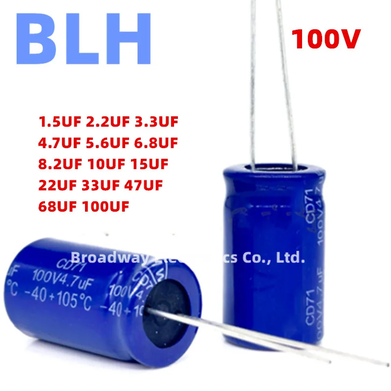 10PCS NP endless capacitor CD71 Audio capacitor 13*21MM 100V 1.5UF 2 ...