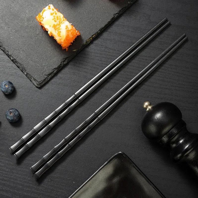 New-Reusable-Black-Alloy-Chinese-Chopsticks-Food-Sushi-Sticks-Safe ...