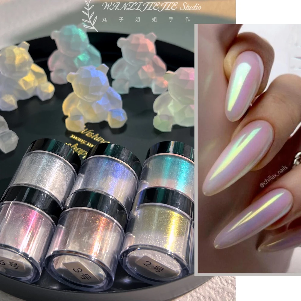 10g 3d Aurora Nail Art Glitter Powders Mermaid Unicorn Chrome Pigment ...