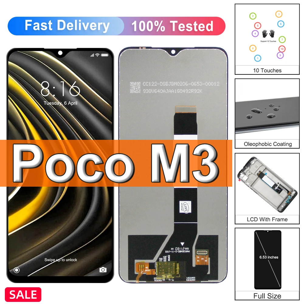 6-53-Original-For-Xiaomi-Poco-M3-LCD-Display-Touch-Screen-Panel ...