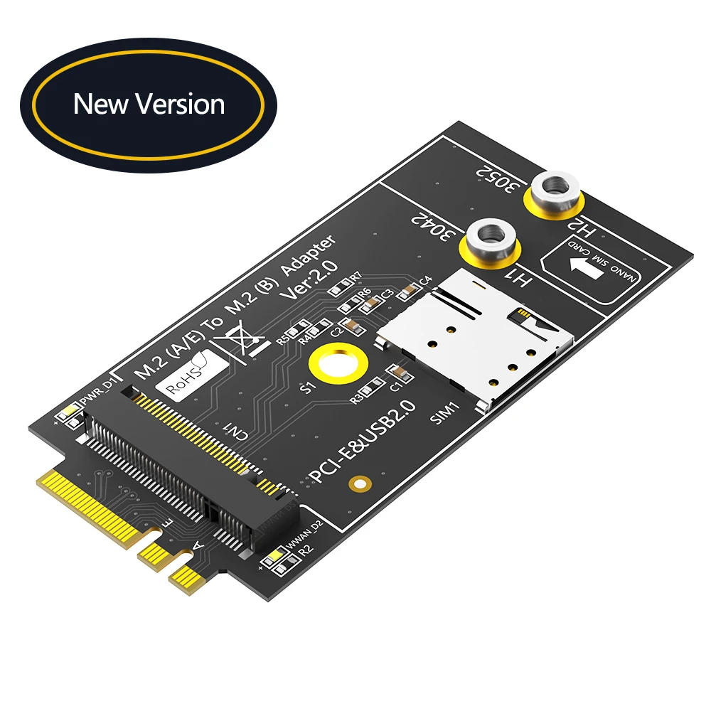 NGFF M.2 Key A+E Interface To Key-B Wireless Adapter Card With 1 NANO ...