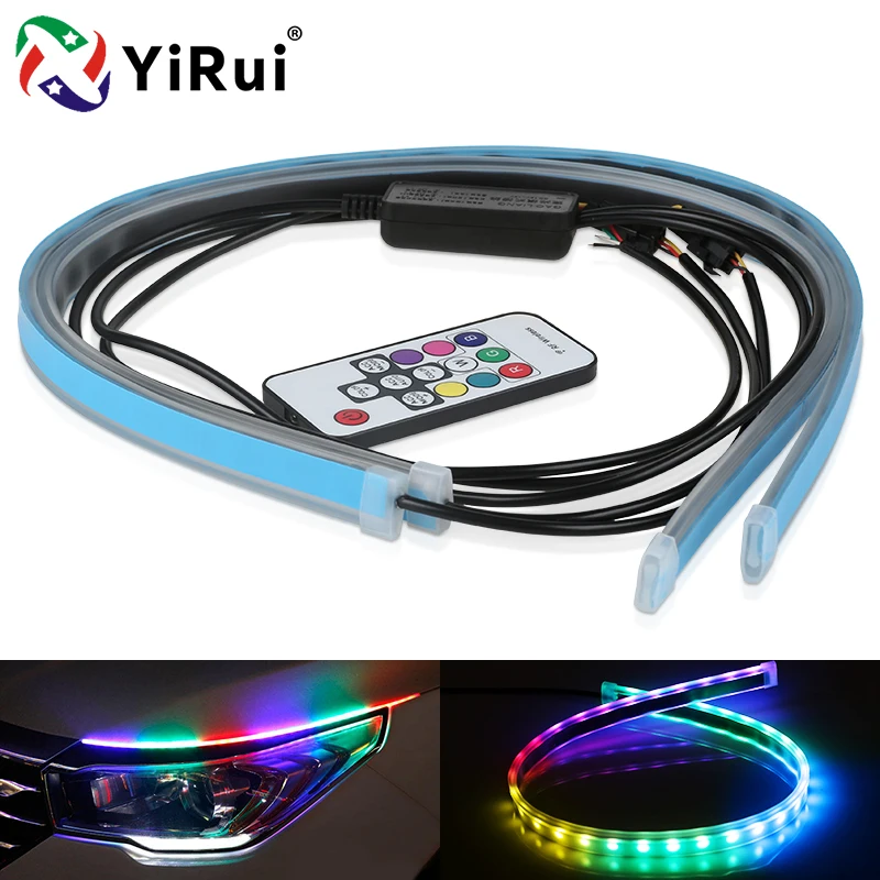 YiRui-Automotive-LED-Daytime-Running-Lights-RGB-Seven-Color-Remote ...