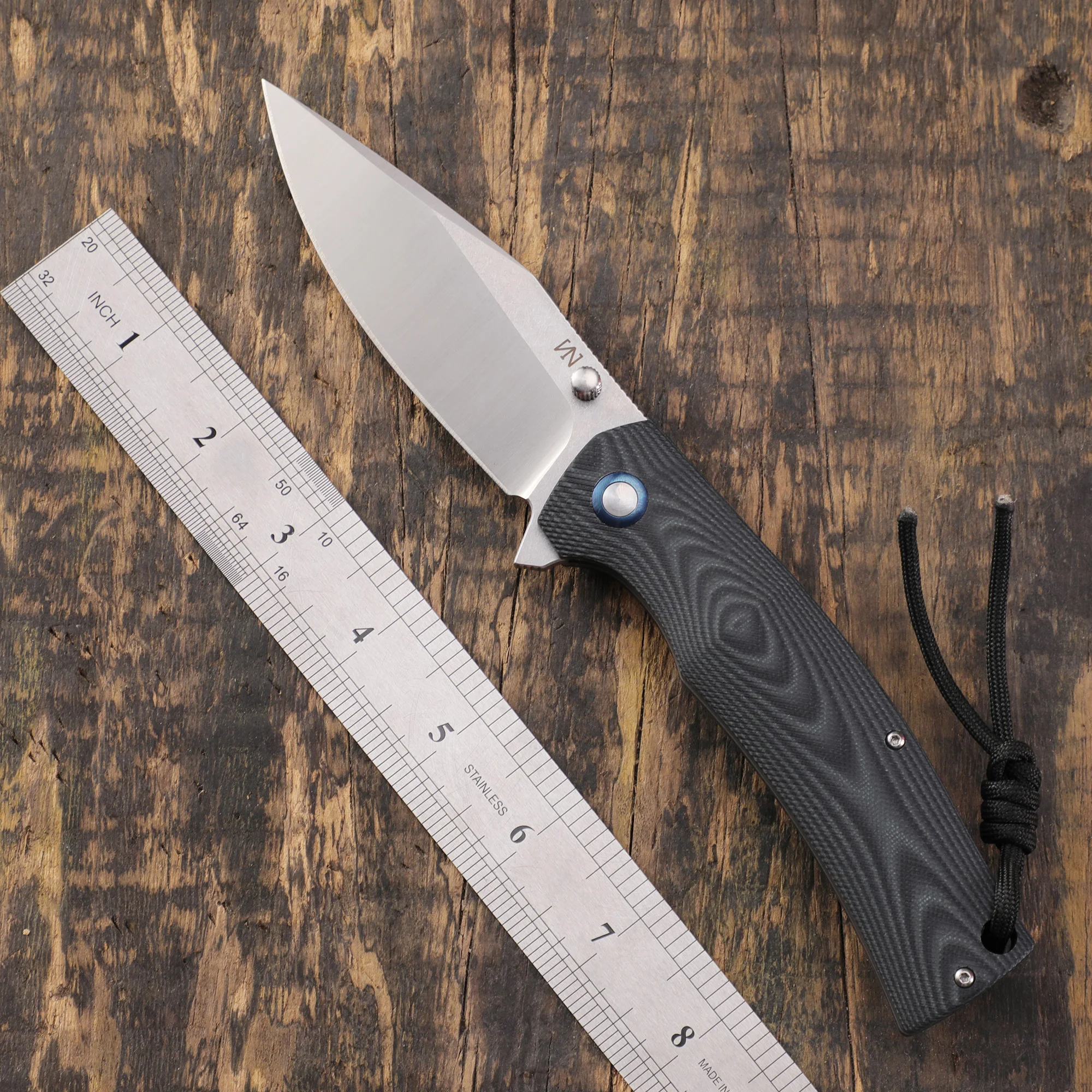 Nightwolf-N01-Micarta-Handle-9CR18MOV-Steel-Satin-Blade-Ceramic-Bearing ...