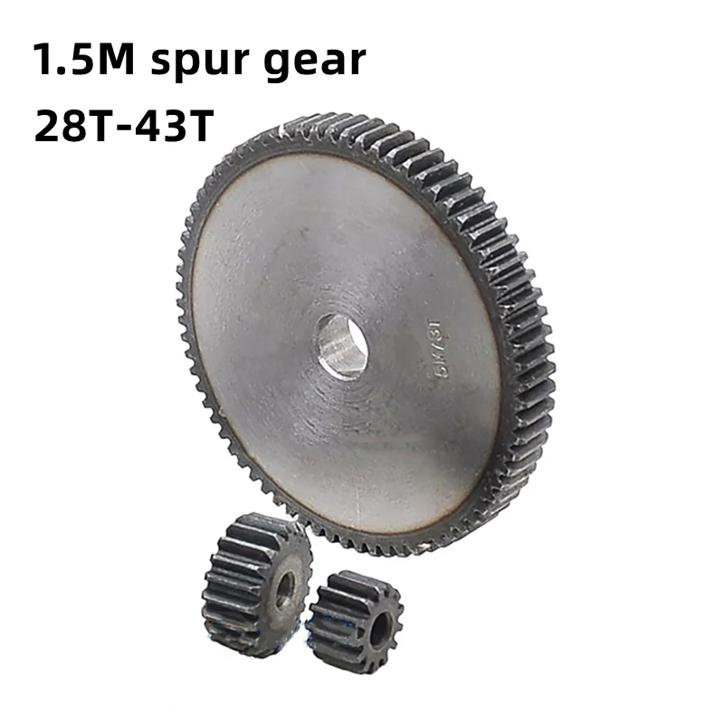 1pcs 1.5M Spur Gear 28-43 Teeth Carbon Steel Transmission Gear ...