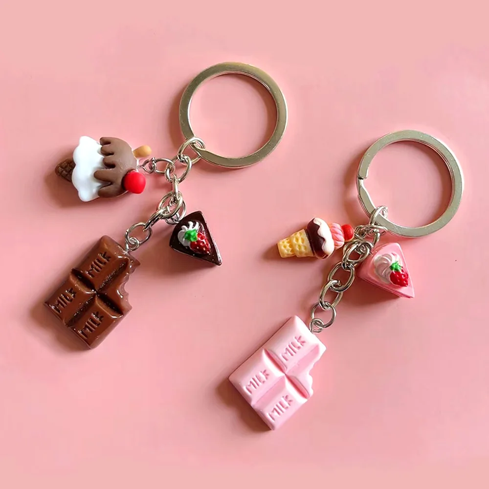 Lovely-Resin-Dessert-Food-Keychain-For-Women-Bag-Decoration-Creative ...