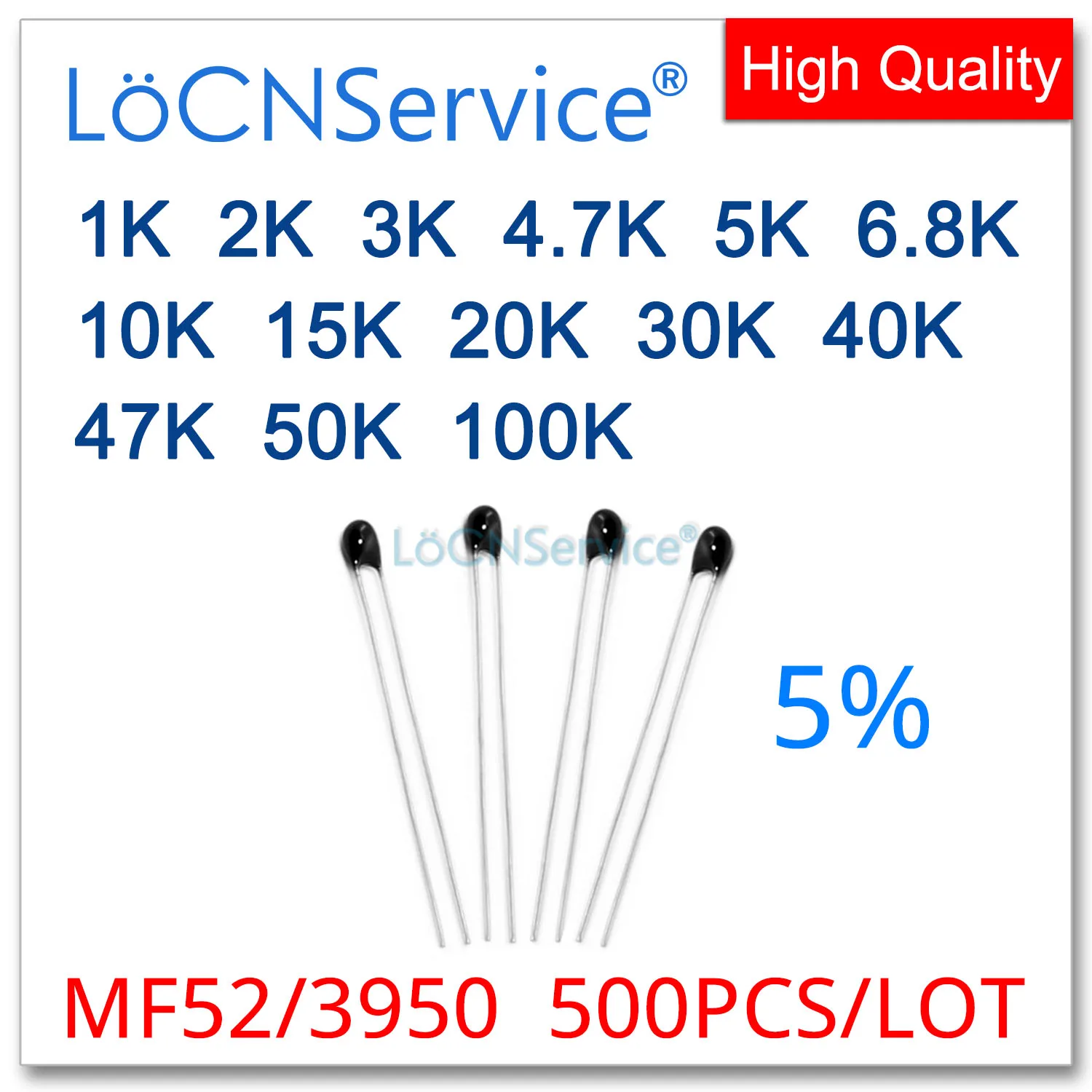 500PCS-NTC-Thermistor-Thermal-Resistor-MF52-NTC-MF52AT-1K-2K-3K-4-7K-5K ...