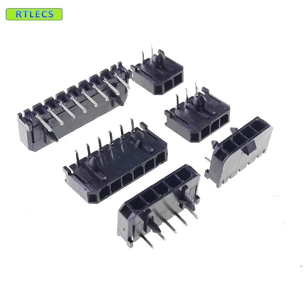 10 pcs Micro Fit 3.0 mm connector wafer single row 1x2 2 Pin 3 4 5 6 8 ...