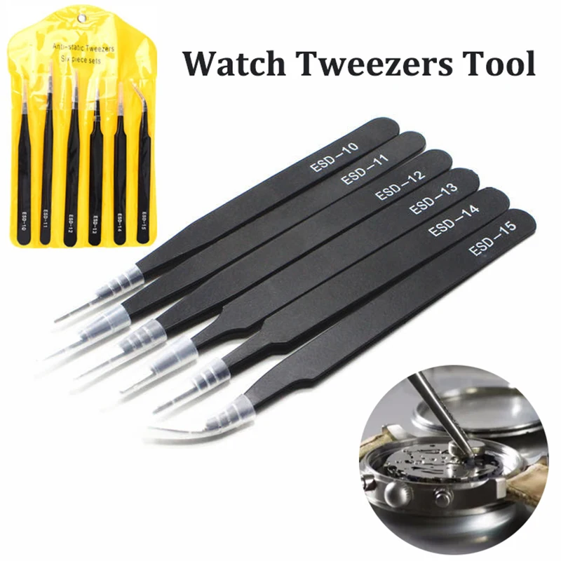 Watch-Tweezers-Tool-ESD-Anti-Static-Steel-Watches-Repair-Tool ...