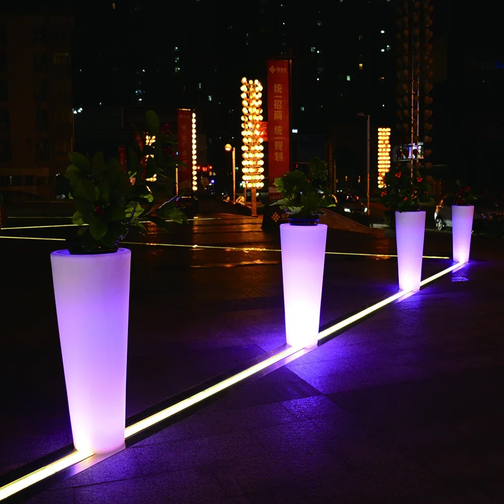 Large-Garden-Pots-Solar-Lighted-Planters-Plastic-Led-Flower-Pot-for ...
