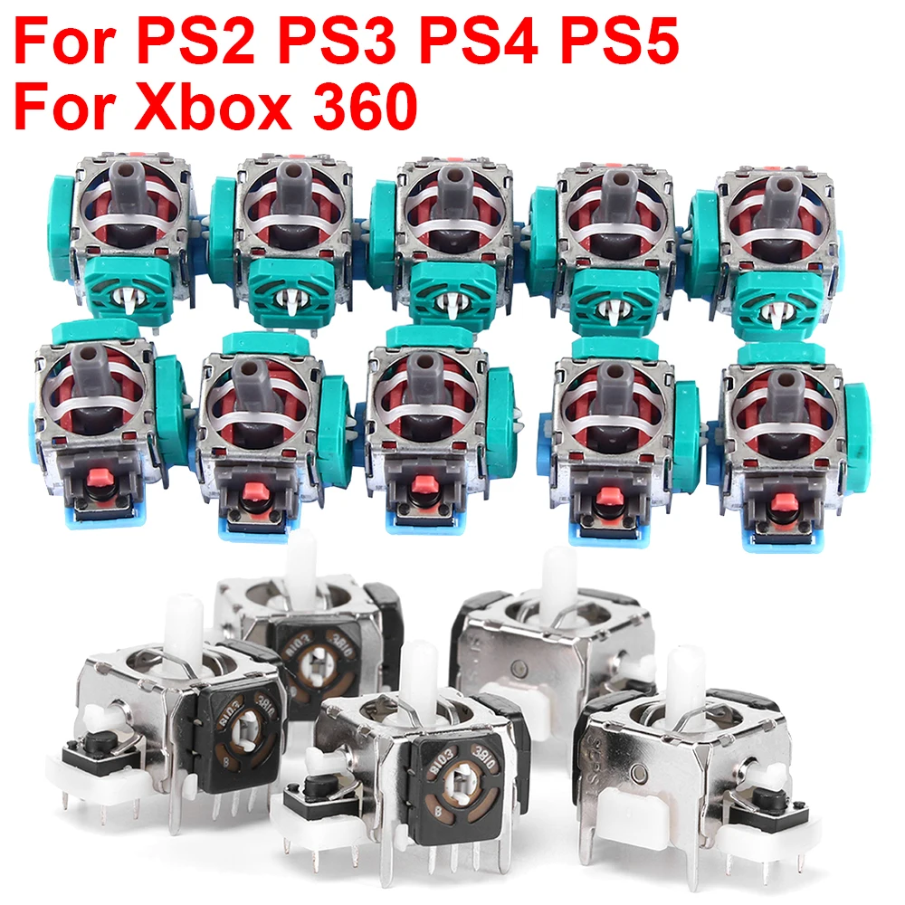 5/10PCS 3D Analog Joystick Module Repair Parts for PS2/PS3/PS4/PS5/Xbox ...