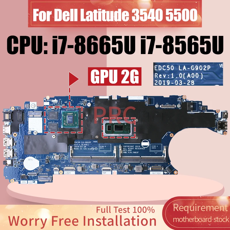 EDC50-LA-G902P-For-Dell-Latitude-3540-5500-Laptop-Motherboard-i7-8665U ...