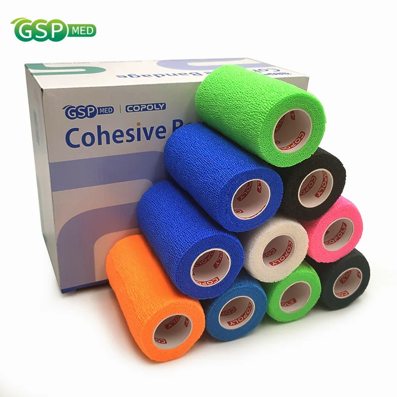 4inch-Self-Adherent-Cohesive-Tape-Wrap-Adhesive-Knees-Bandage-Non-Woven ...