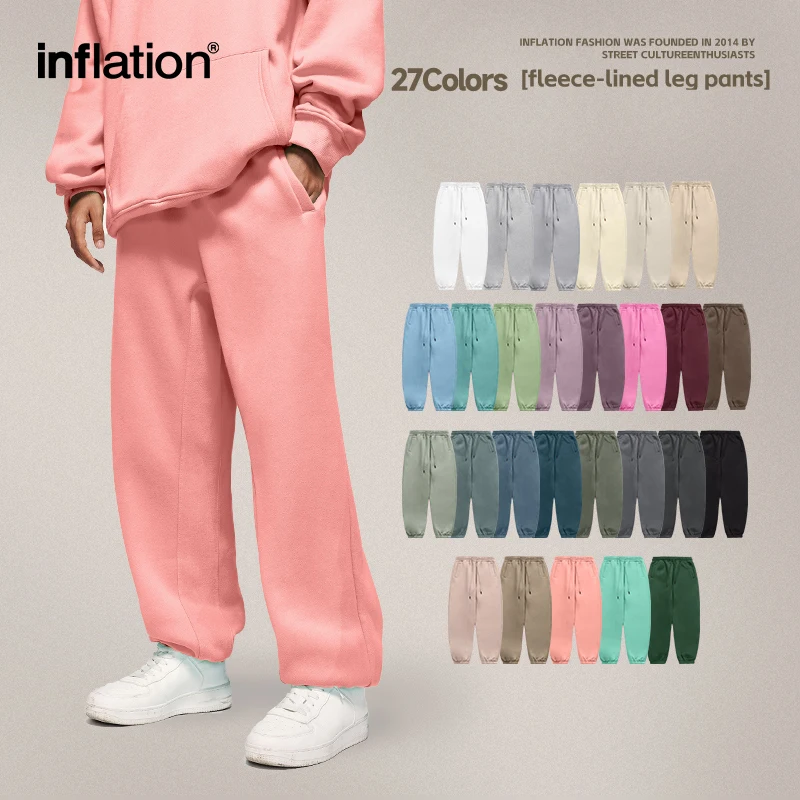 INFLATION-Winter-Thick-Fleece-Lined-Jogger-Pants-Unisex-Candy-Color ...