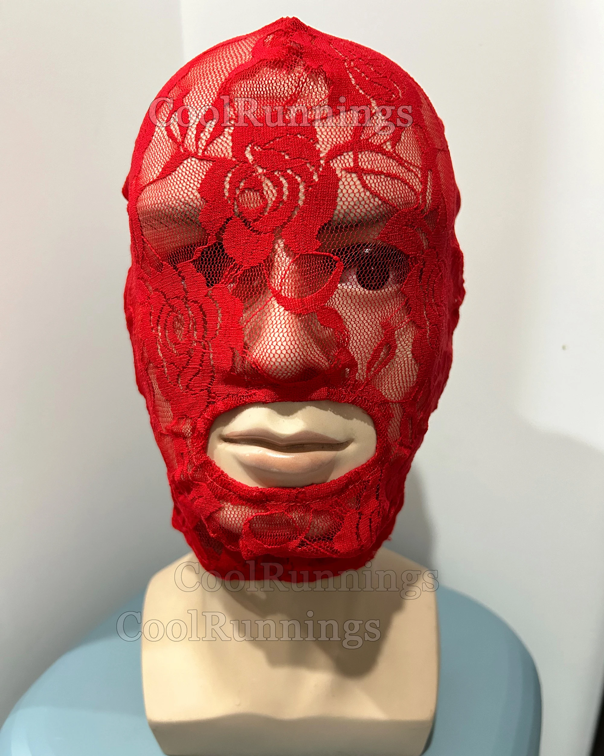 Costume-sexy-en-dentelle-IQUE-dex-rouge-bouche-ouverte-capuche-compl-te ...