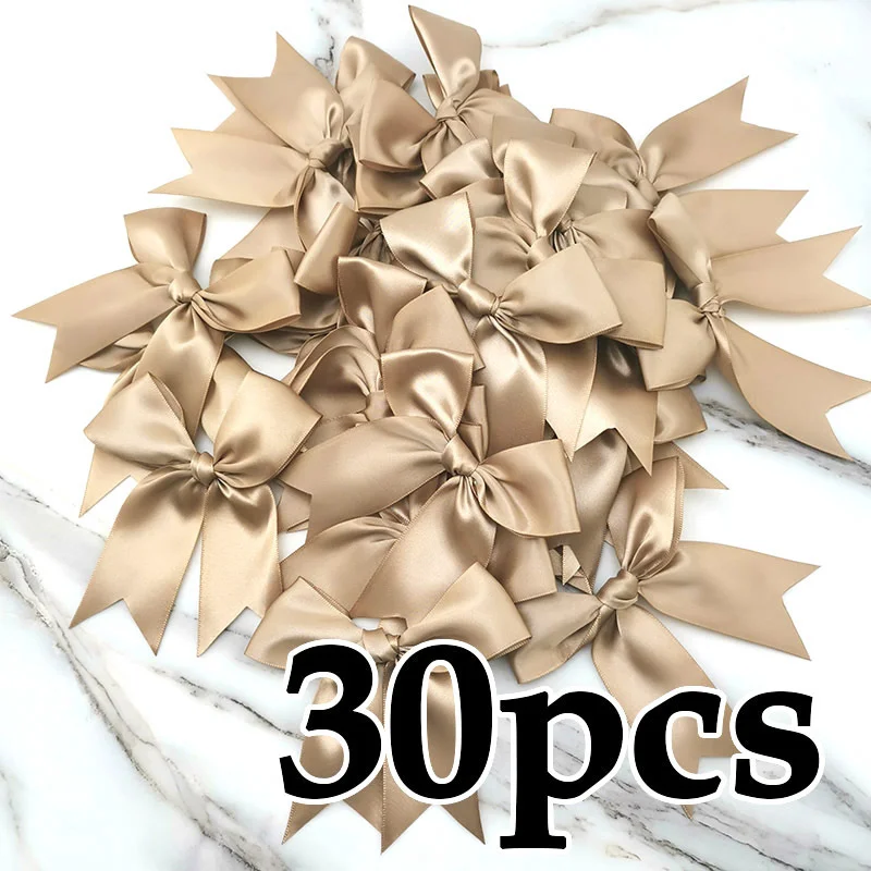 (30 Pcs/pack) 12*7cm Fresh Pink Ribbon Bows Big Size Satin Ribbon Bow ...