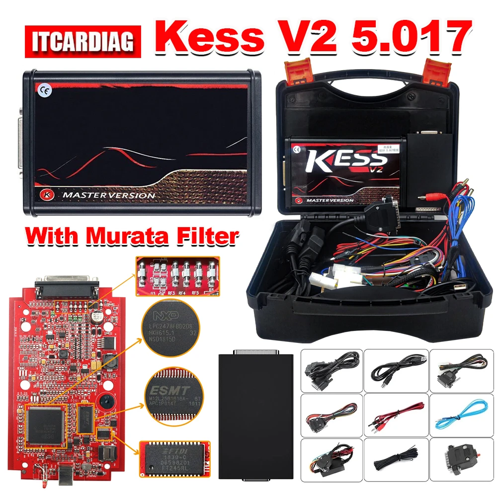 Kess V2 V5.017 ECU Programmer EU Red PCB Online Unlimited Ksuit V2 SW ...