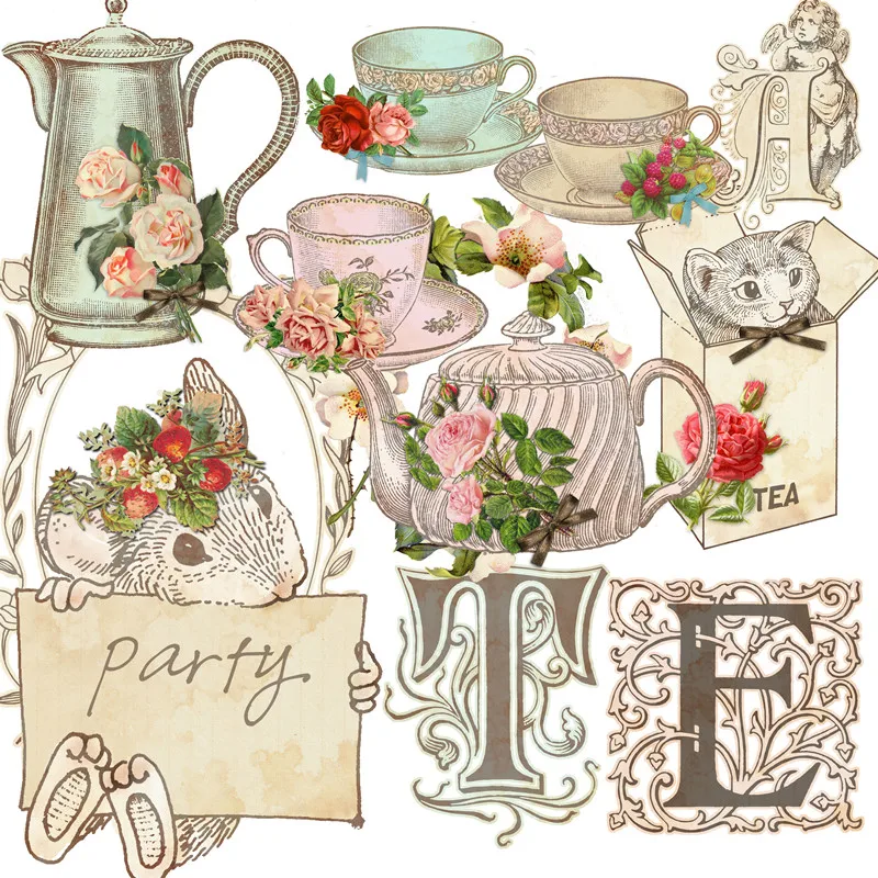 Vintage Tea Party Clip Art