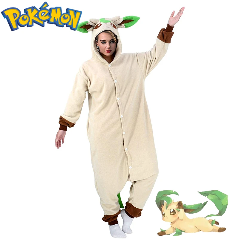Pokemon-Leafeon-Cosplay-Onesie-Halloween-Costume-Pajamas-Kigurumi-One ...