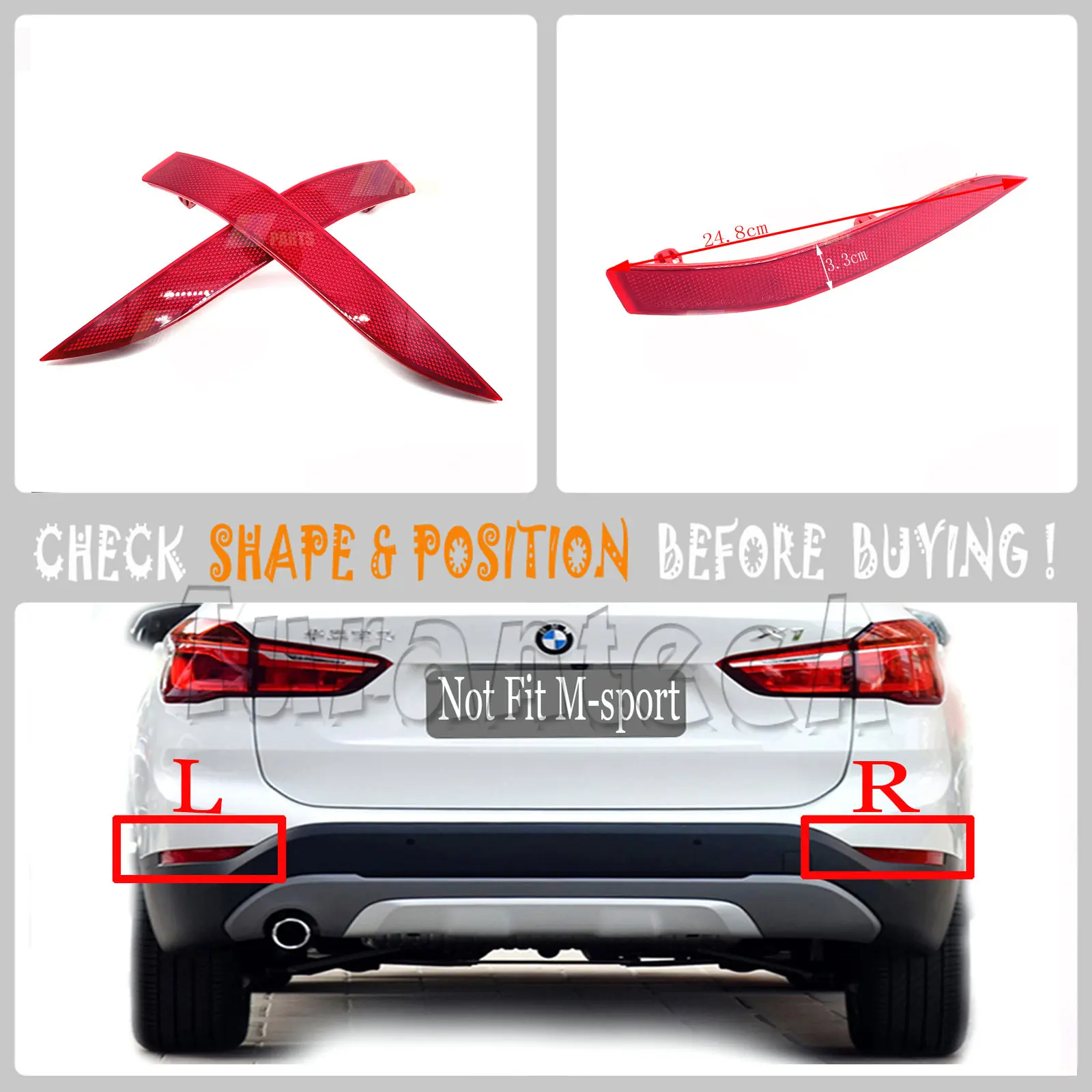 Reflector-trasero-para-BMW-X1-F48-16d-18d-18dX-18i-20d-20dX-20i-20iX ...