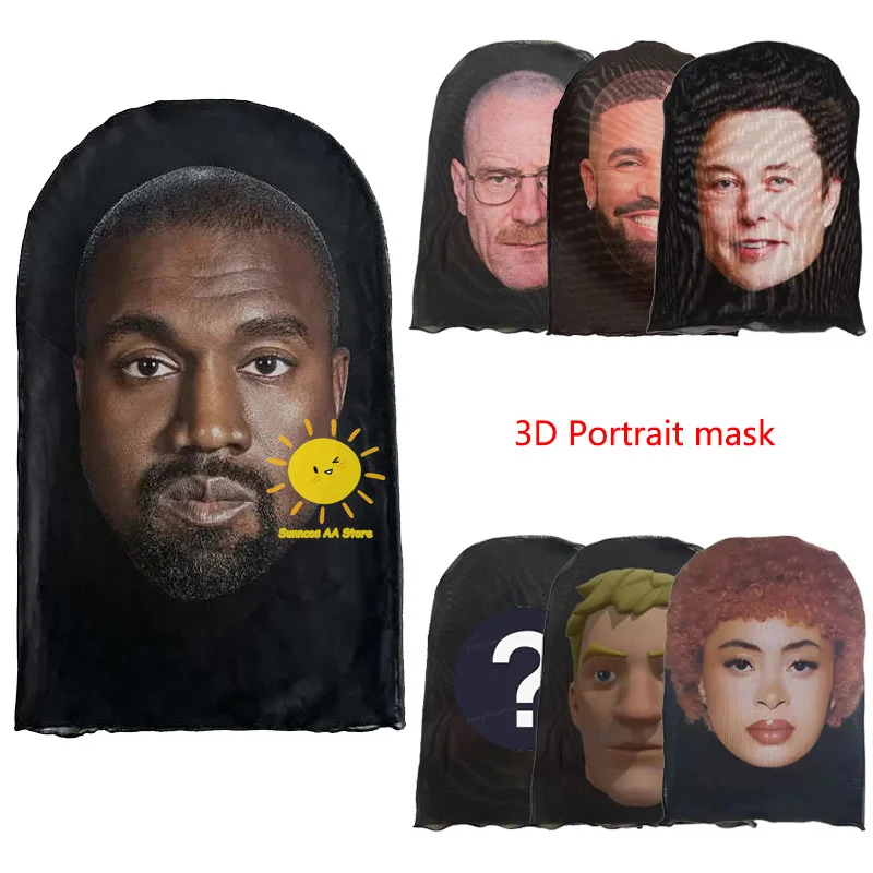 New-3D-Printed-Kanye-Mask-Elastic-Mesh-Full-Face-Mask-for-Men-Women ...
