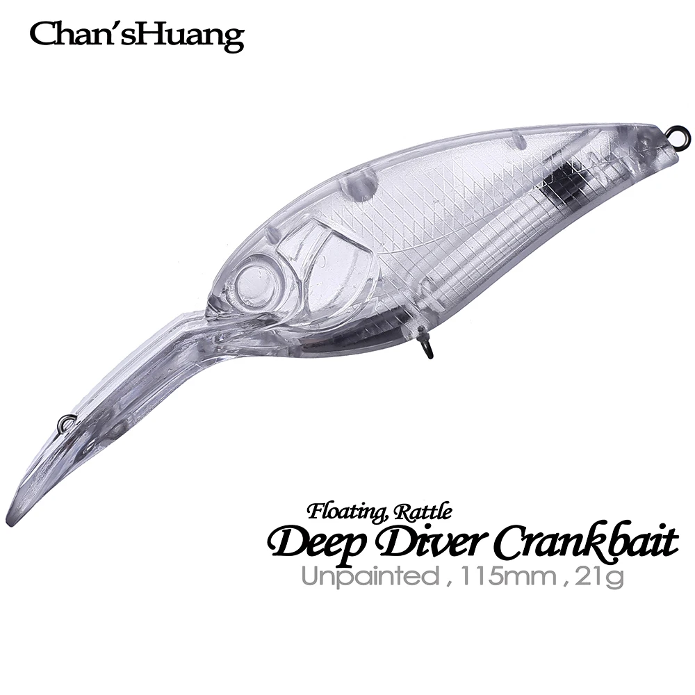 Chan-sHuang-10PCS-Unpainted-Blanks-Bait-115mm-21g-Float-Deepwater ...
