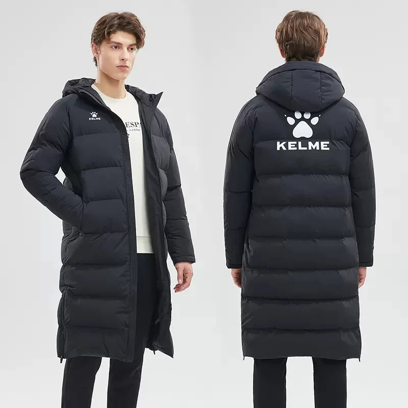 KELME-Men-Winter-Jacket-Long-Solid-Sports-Training-Coat-Overcoat ...