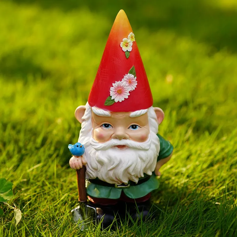 Garden Solar Dwarf Cell Outdoor Decoration Accessories Resin Gnome ...