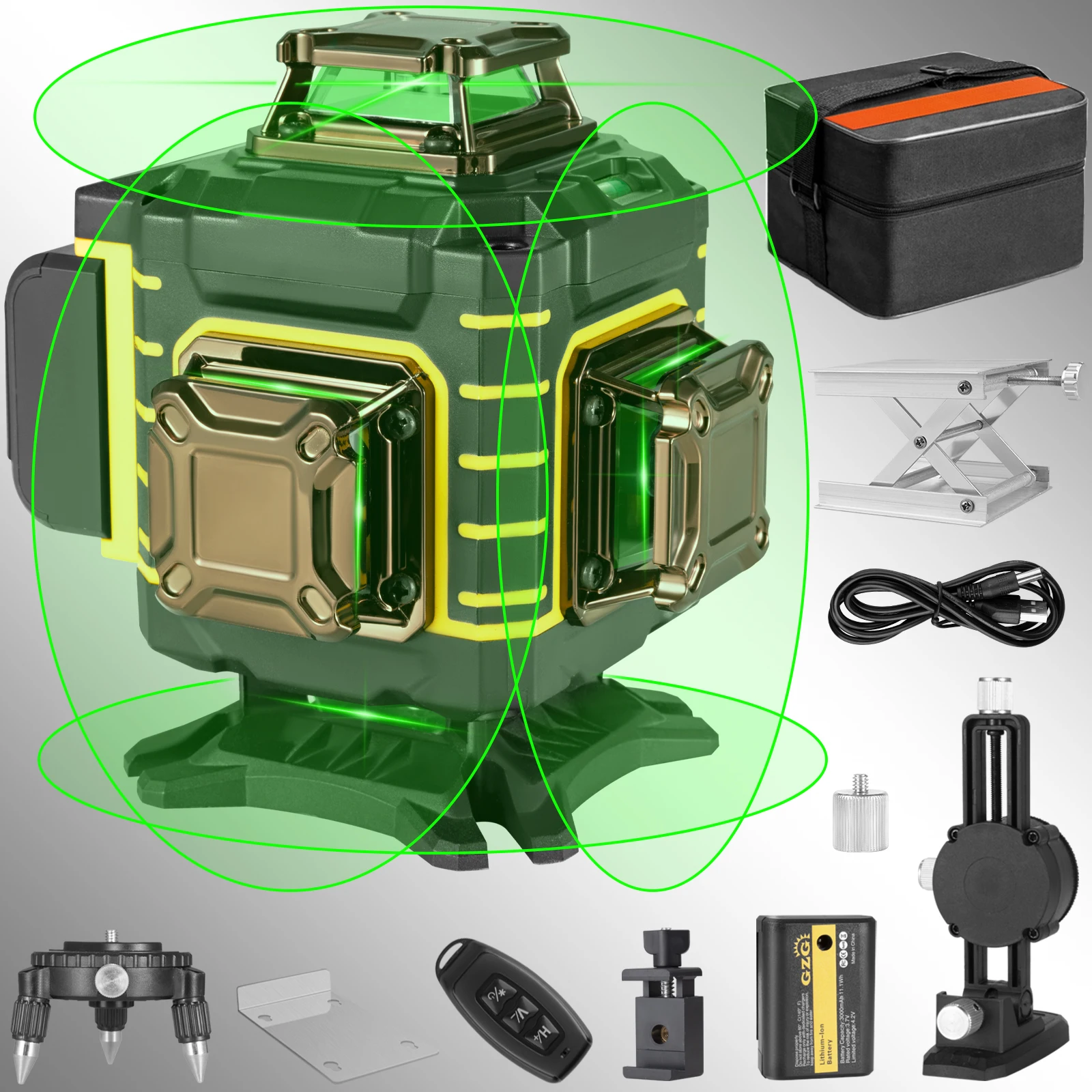 GZG-16-Line-4D-Green-Laser-Level-with-High-Precision-Vertical-and ...