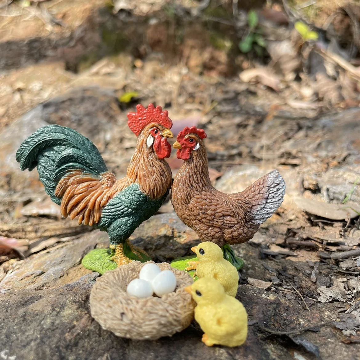 Genuine Simulation Farm Poultry Animal Model Rooster Hen Big White ...