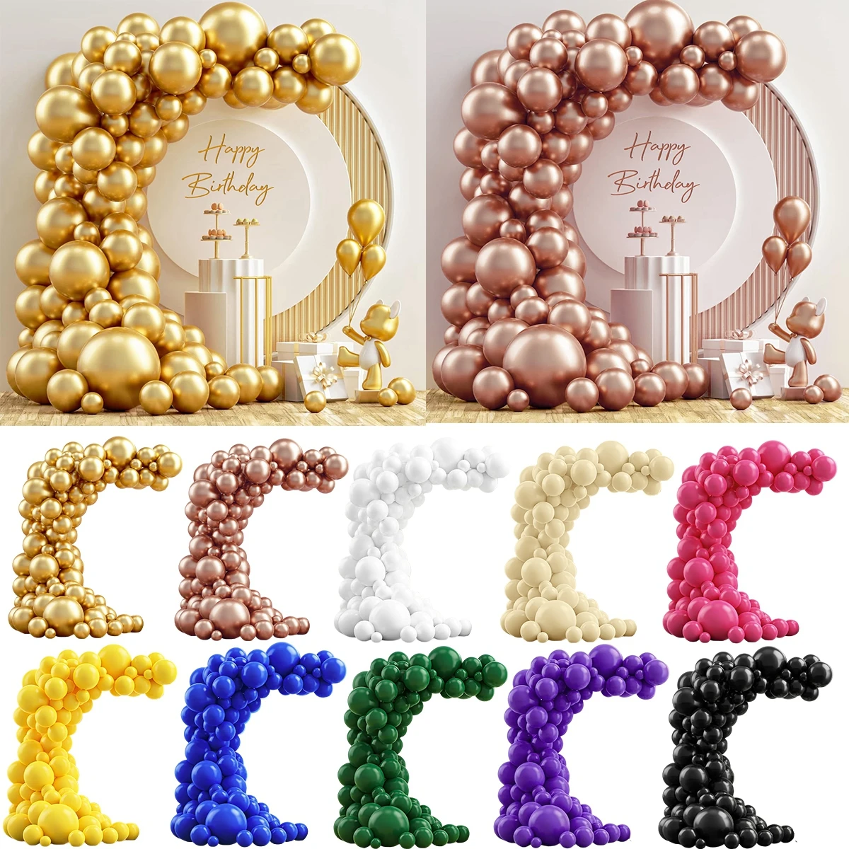 Solid-Color-Balloon-Garland-Arch-Kit-Birthday-Party-Decoration-Balloon ...