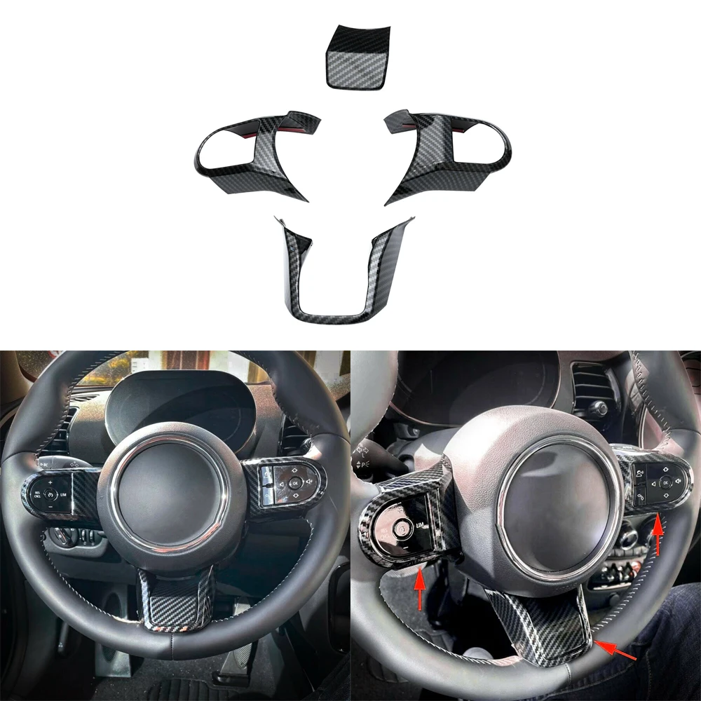 Carbon-Fiber-Car-Steering-Wheel-Panel-Cover-Trim-for-Mini-Hatch-3-door ...