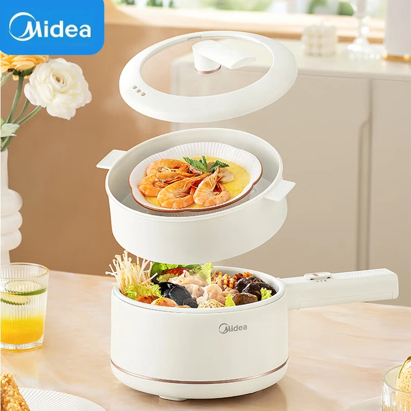 Midea-Electric-Cooker-1-6L-Mini-Electric-Hot-Pot-with-Steamer-Electric ...