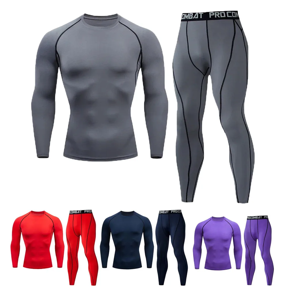 Men-Compression-Sportswear-Suit-GYM-Wear-Tight-Sports-Yoga-Workout ...