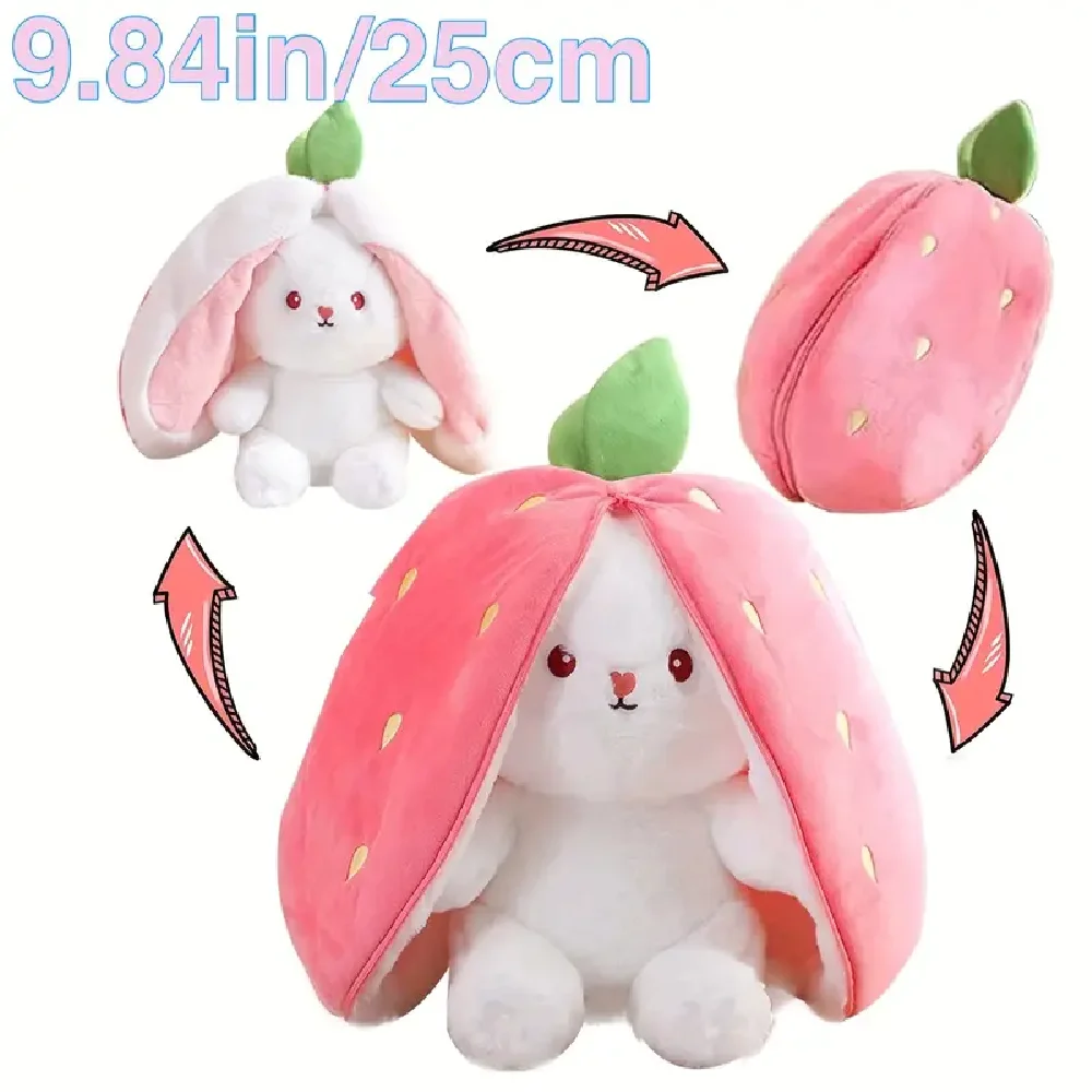 Bunny-Stuffed-Animal-Plush-Reversible-Strawberry-Bunny-Plush-Doll-With ...