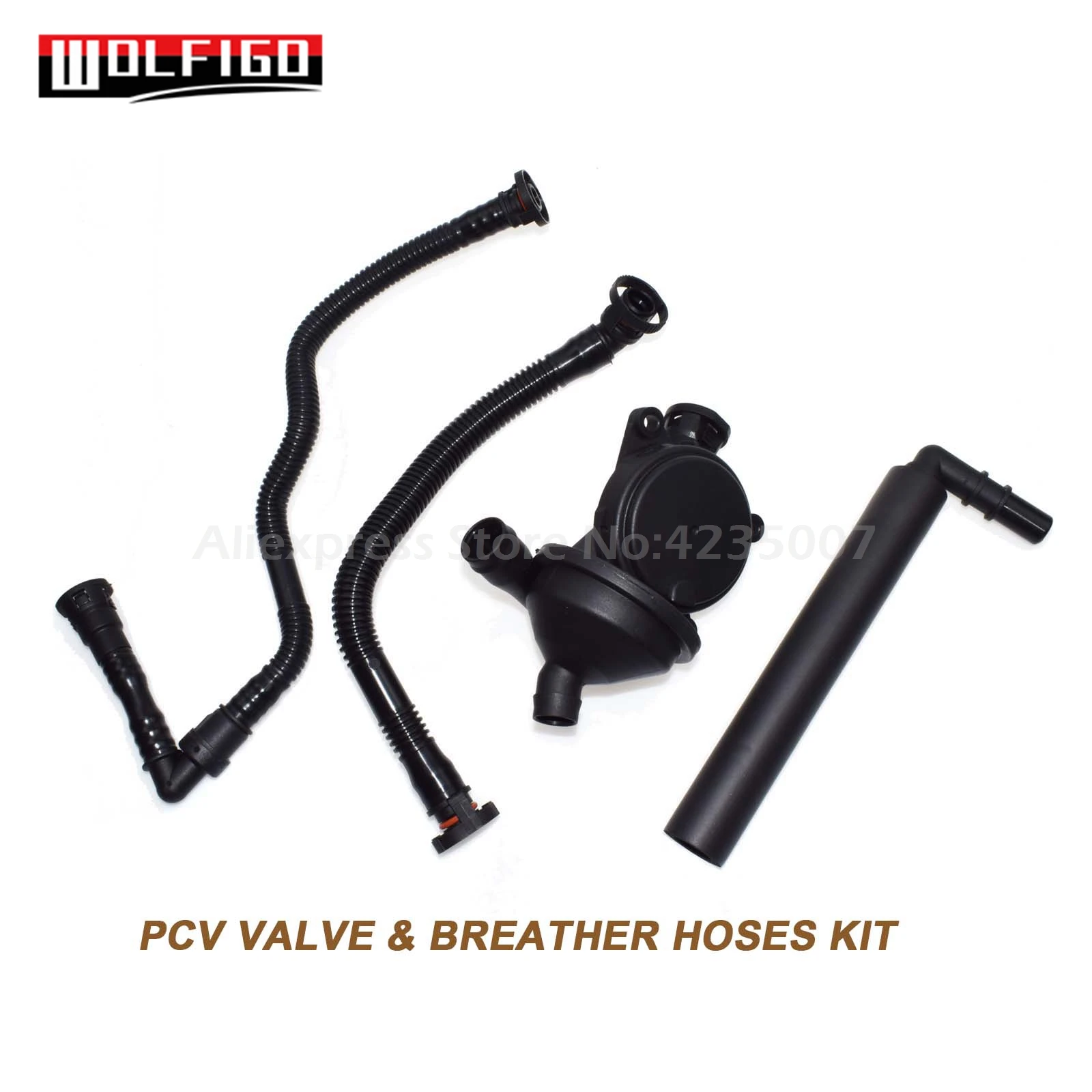 WOLFIGO 크랭크 케이스 브리더 벤트 오일 분리기 밸브 및 호스 키트, BMW E46 E90 E91 E81 E83 X3 Z4 ...