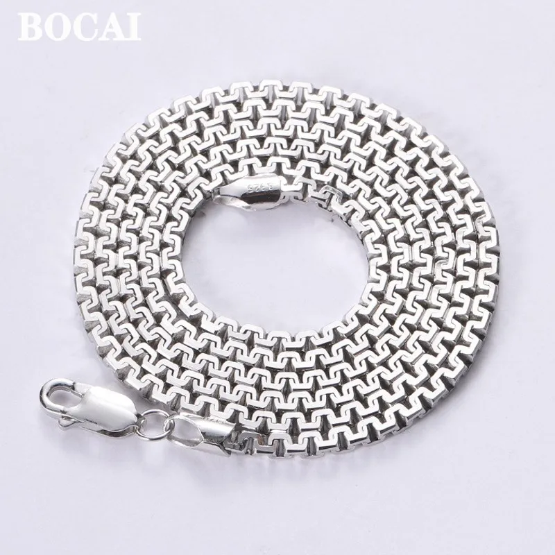 BOCAI-Real-S999-Silver-Jewelry-Original-Fashion-Electroplated-18k-White-Golden-Great-Wall-Chain ...