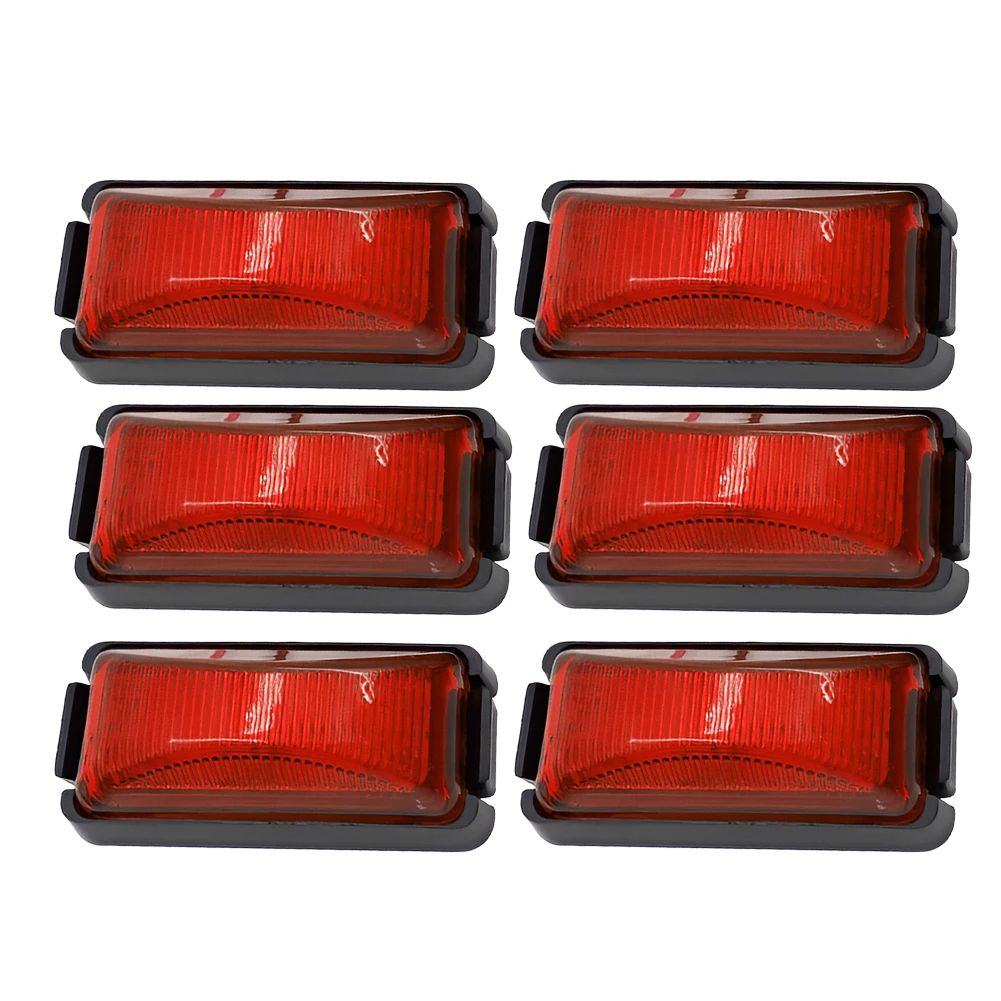 6pcs 6-LED Red Side Marker Light Clearance Lamp 10V-30V Fit for Car SUV ...