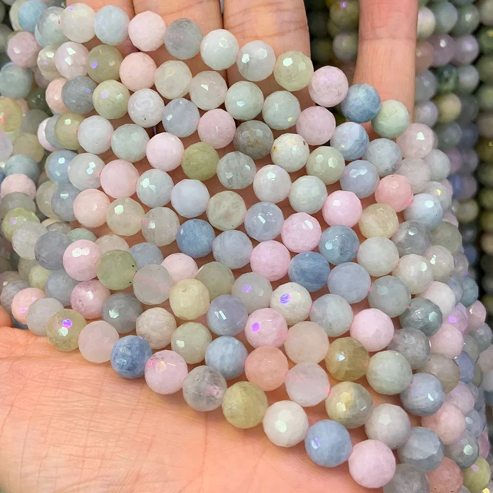 8-10mm-Natural-Morgan-Stone-Beads-15-Round-Faceted-DIY-Loose-Beads-For ...