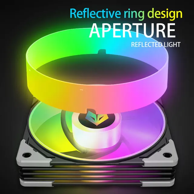 COOLMOON AS1CPU Full Color Gradient RGB LED PC Computer Case Cooling ...