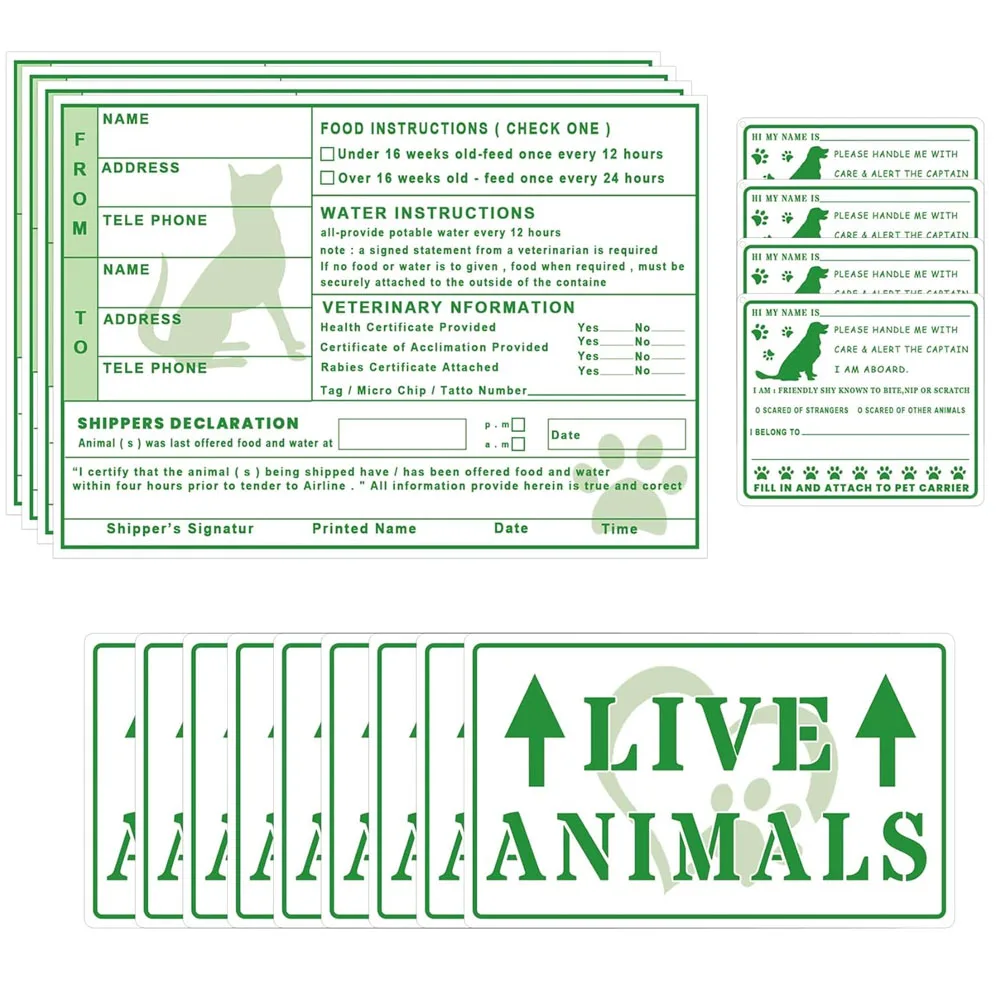 20Pcs-Live-Animals-with-Arrow-Sticker-Live-Animal-Stickers-for-Airline ...