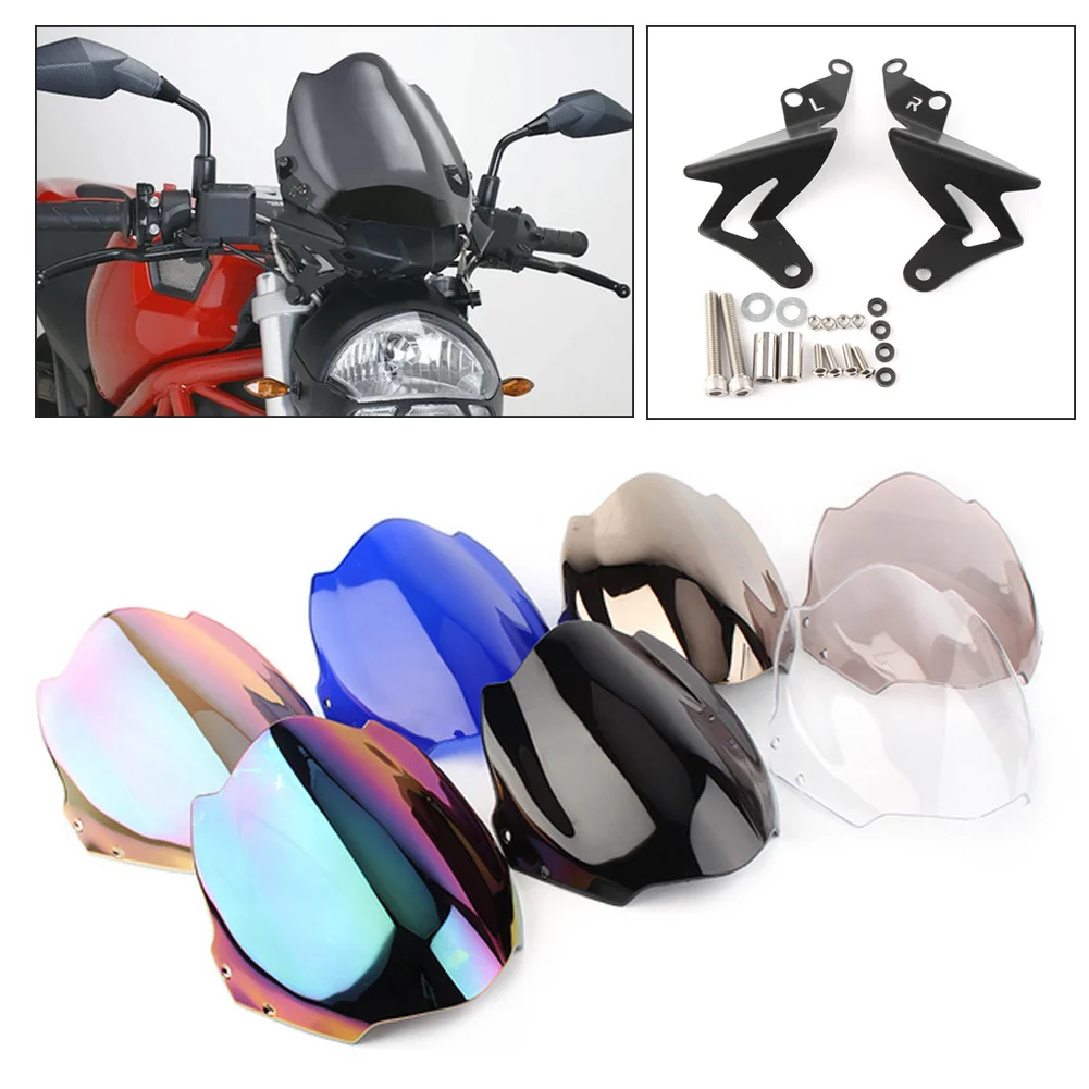 Windshield For Ducati Monster 696 796 659 795 1100 1100S EVO Double ...