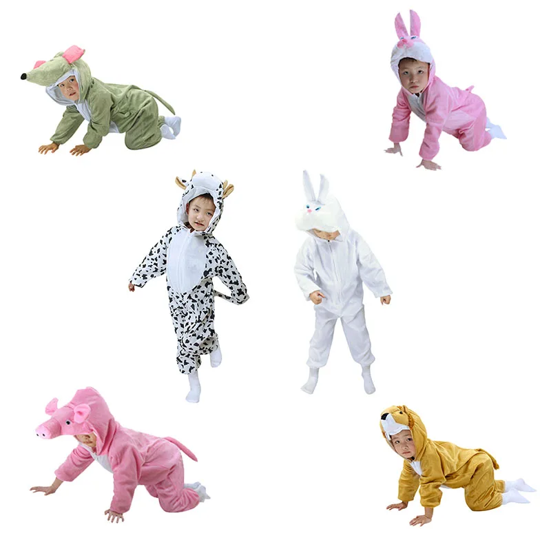 Cute Kids Animal Dinosaur Mouse Pig Lion Yellow Dog Costume Cosplay ...