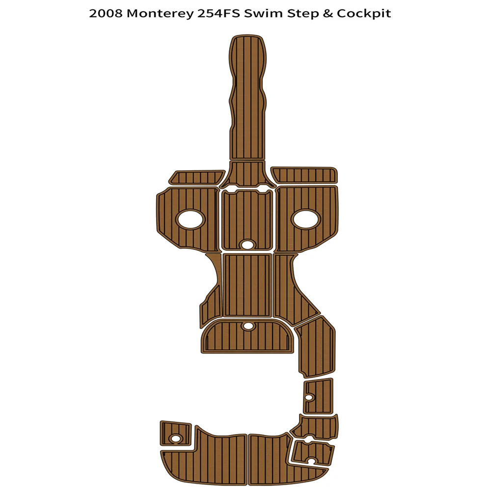 2008-Monterey-254FS-Swim-Platform-Cockpit-Pad-Boat-EVA-Foam-Teak-Deck ...